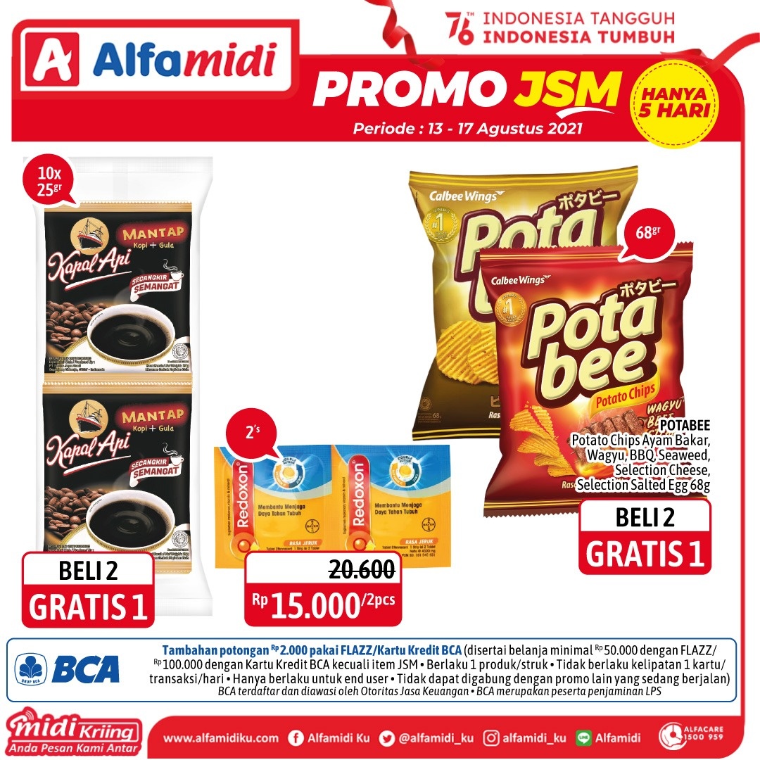 Hanya 5 Hari! Promo JSM Alfamidi Spesial HUT RI 13-17 Agustus 2021 Update 2024